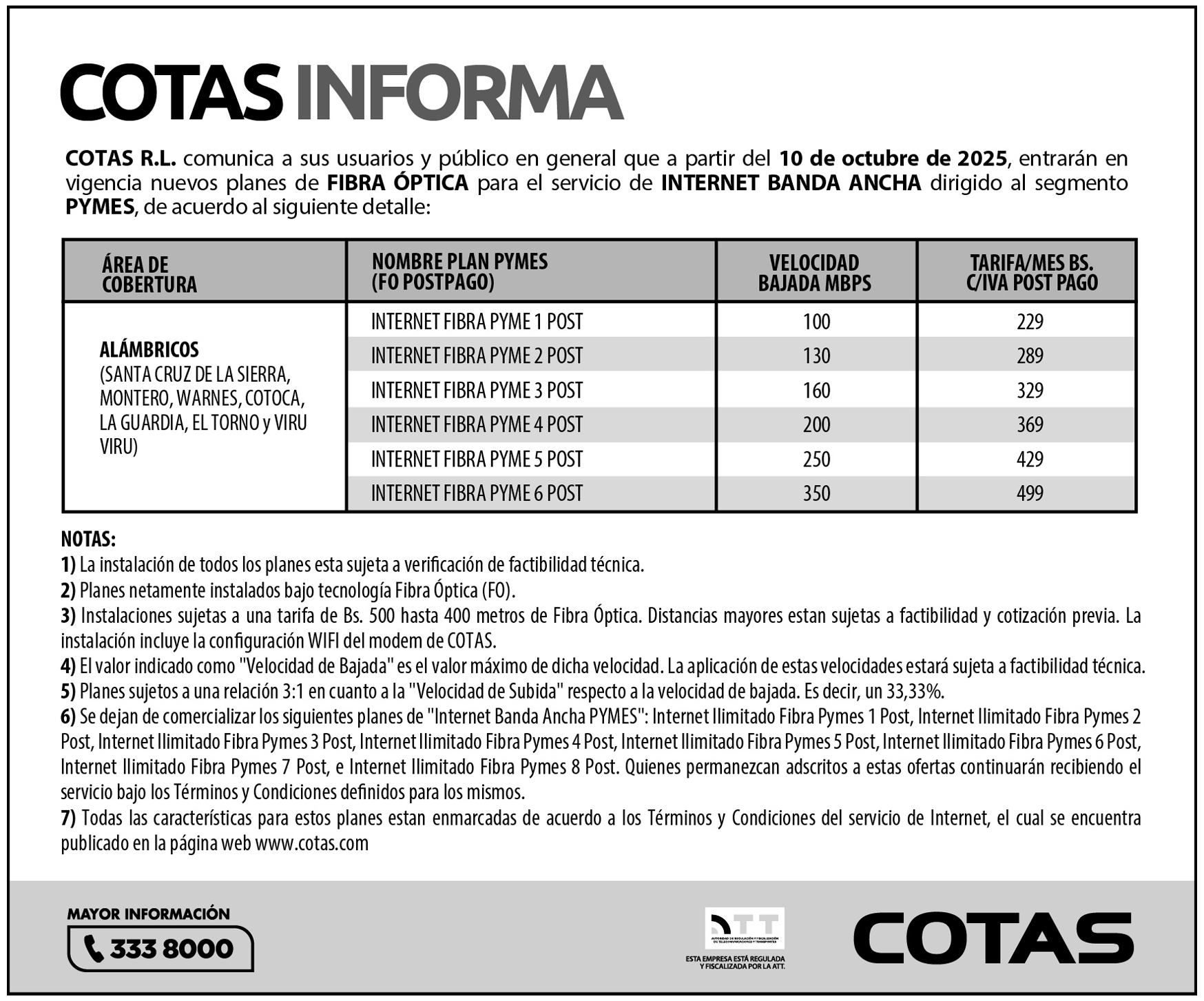 Comunicados - Cotas